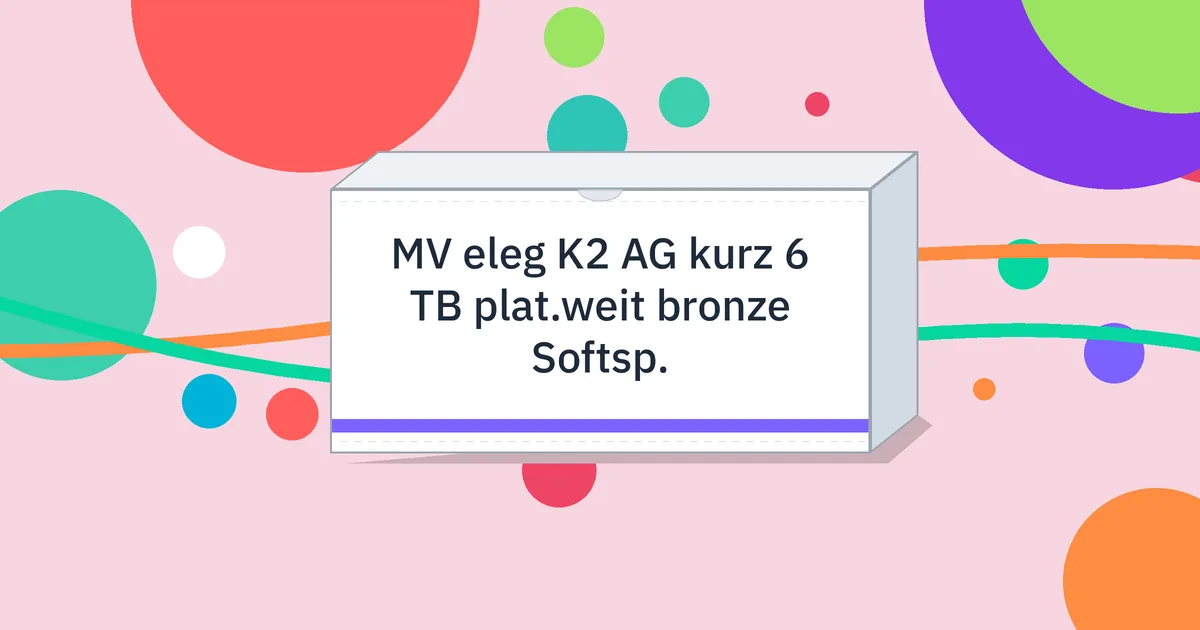 Symbolbild: Packung mit der Aufschrift MV eleg K2 AG kurz 6 TB plat.weit bronze Softsp. (PZN 14716179) – Verfügbarkeit und Bezug in Apotheken in Frankfurt am Main
