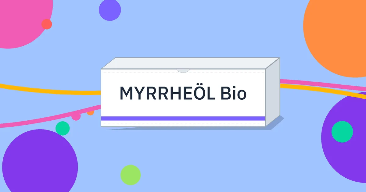 Symbolbild: Packung mit der Aufschrift MYRRHEÖL Bio (PZN 12362702) – Verfügbarkeit und Bezug in Apotheken in Frankfurt am Main