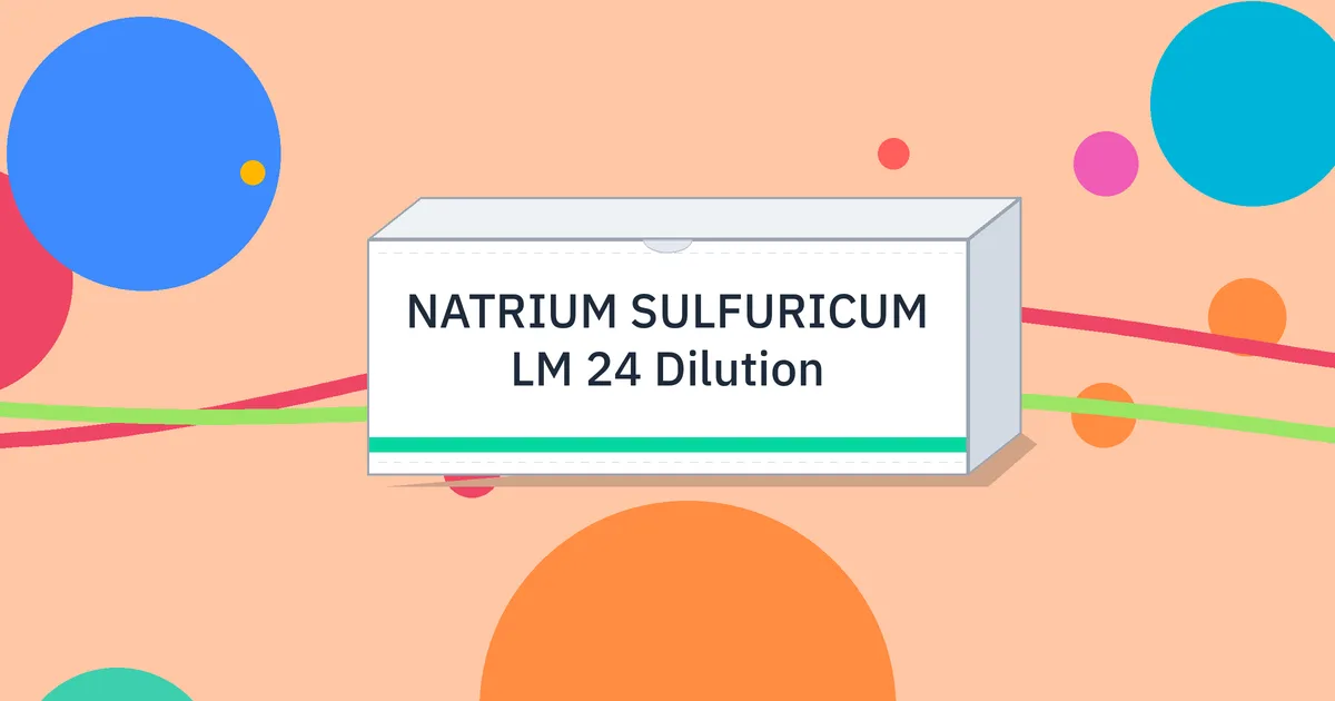 Symbolbild: Packung mit der Aufschrift NATRIUM SULFURICUM LM 24 Dilution (PZN 12967397) – Verfügbarkeit und Bezug in Apotheken in Frankfurt am Main