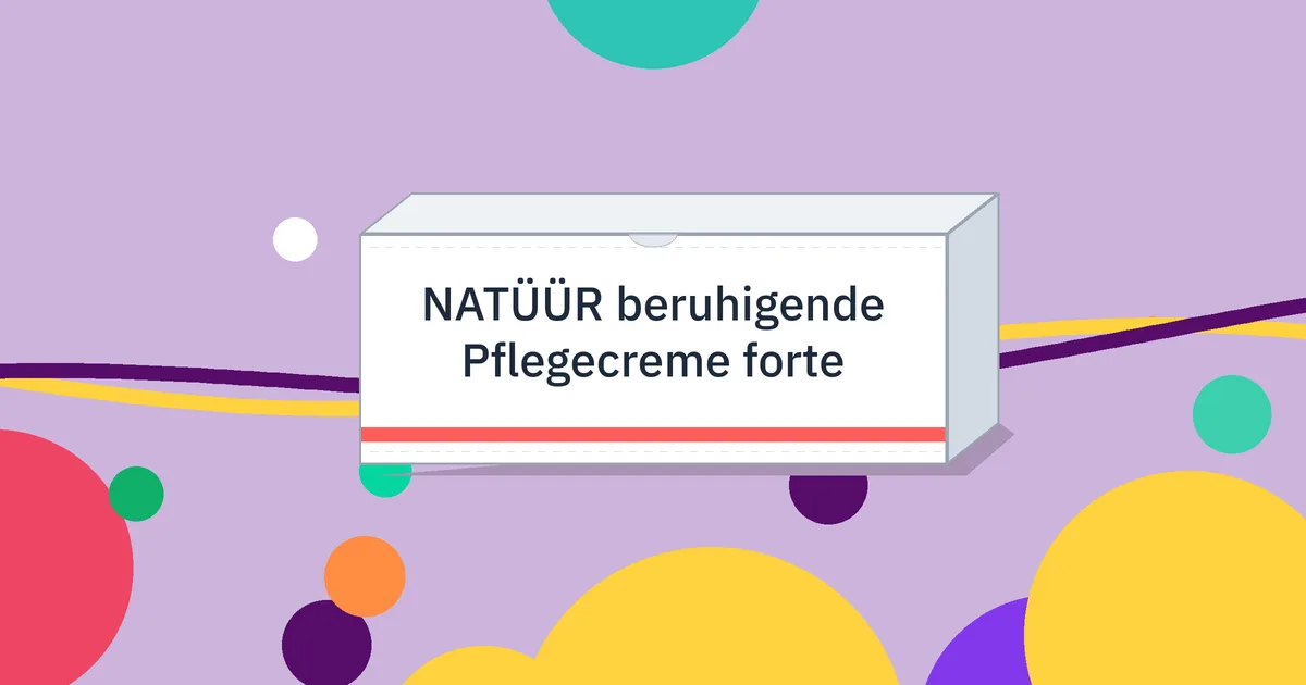 Symbolbild: Packung mit der Aufschrift NATÜÜR beruhigende Pflegecreme forte (PZN 19207583) – Verfügbarkeit und Bezug in Apotheken in Frankfurt am Main