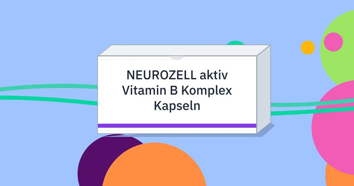 Symbolbild: Packung mit der Aufschrift NEUROZELL aktiv Vitamin B Komplex Kapseln (PZN 16831128) – Verfügbarkeit und Bezug in Apotheken in Frankfurt am Main
