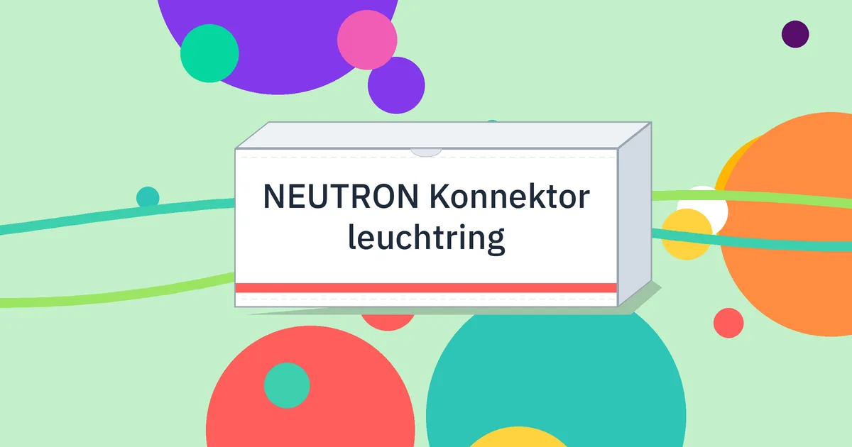 Symbolbild: Packung mit der Aufschrift NEUTRON Konnektor leuchtring (PZN 14180230) – Verfügbarkeit und Bezug in Apotheken in Frankfurt am Main