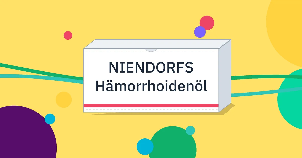 Symbolbild: Packung mit der Aufschrift NIENDORFS Hämorrhoidenöl (PZN 06767777) – Verfügbarkeit und Bezug in Apotheken in Frankfurt am Main