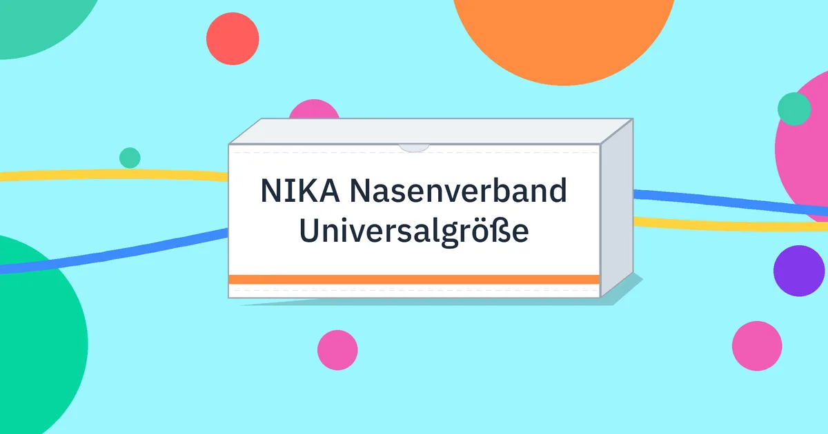 Symbolbild: Packung mit der Aufschrift NIKA Nasenverband Universalgröße (PZN 18172090) – Verfügbarkeit und Bezug in Apotheken in Frankfurt am Main
