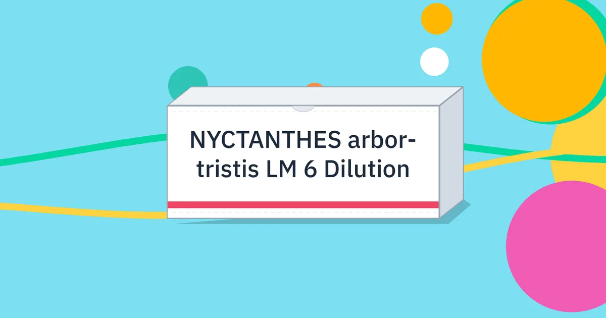 Symbolbild: Packung mit der Aufschrift NYCTANTHES arbor-tristis LM 6 Dilution (PZN 13620891) – Verfügbarkeit und Bezug in Apotheken in Frankfurt am Main