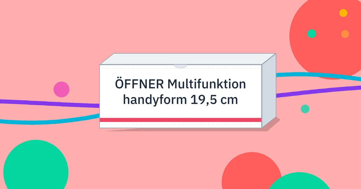 Symbolbild: Packung mit der Aufschrift ÖFFNER Multifunktion handyform 19,5 cm (PZN 10915344) – Verfügbarkeit und Bezug in Apotheken in Frankfurt am Main