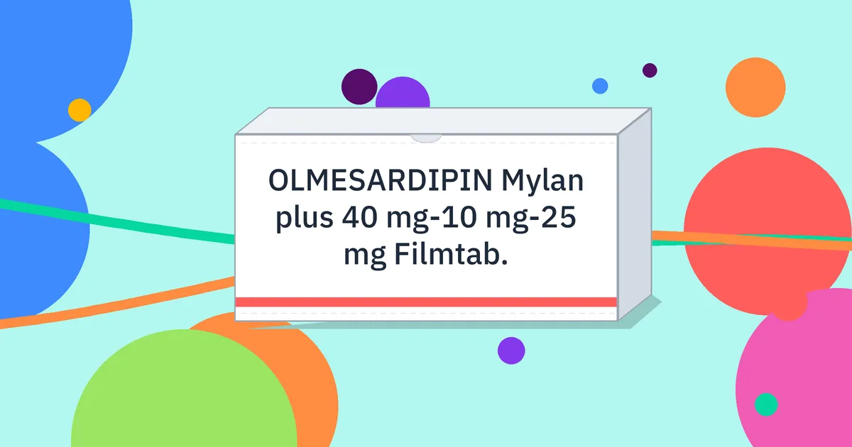 Symbolbild: Packung mit der Aufschrift OLMESARDIPIN Mylan plus 40 mg-10 mg-25 mg Filmtab. (PZN 16655559) – Verfügbarkeit und Bezug in Apotheken in Frankfurt am Main
