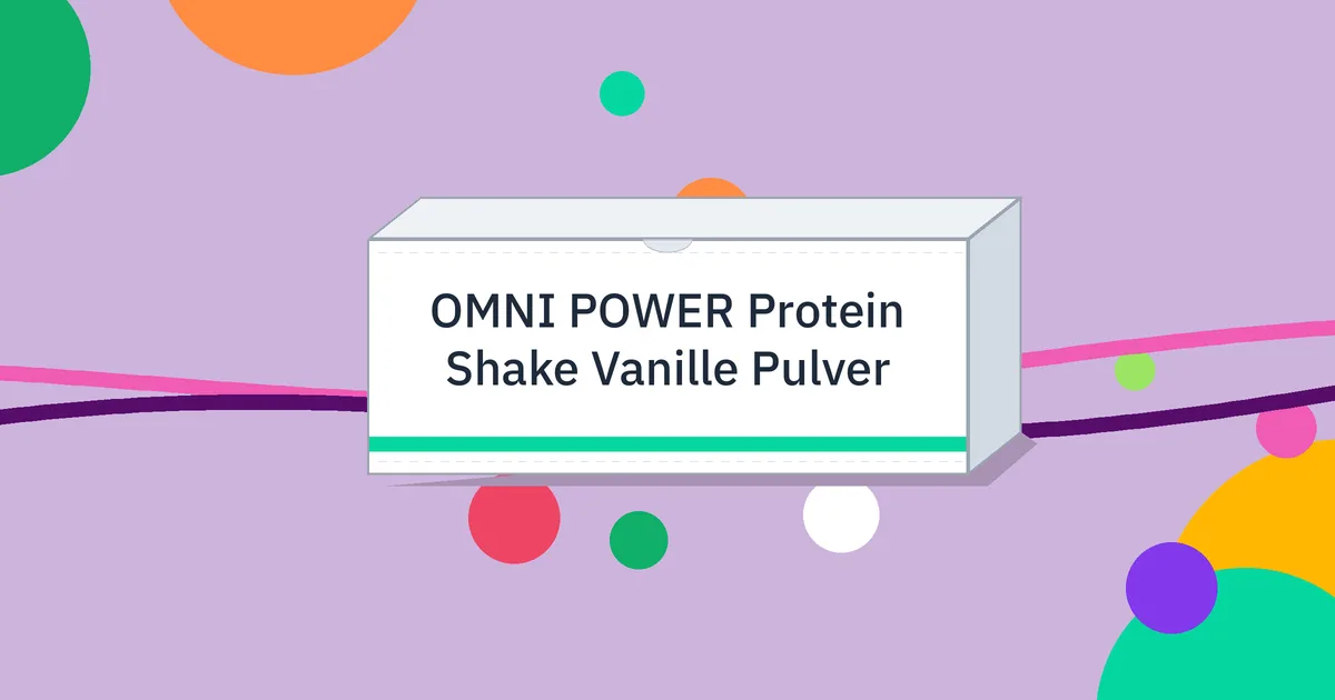 Symbolbild: Packung mit der Aufschrift OMNI POWER Protein Shake Vanille Pulver (PZN 19639035) – Verfügbarkeit und Bezug in Apotheken in Frankfurt am Main