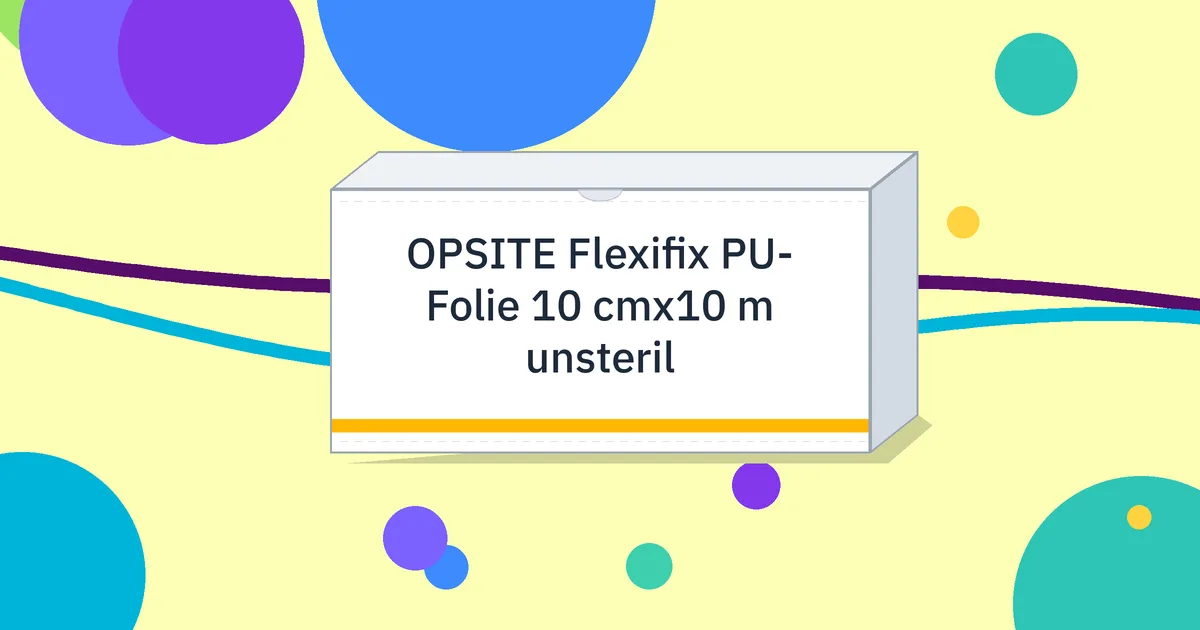 Symbolbild: Packung mit der Aufschrift OPSITE Flexifix PU-Folie 10 cmx10 m unsteril (PZN 17833164) – Verfügbarkeit und Bezug in Apotheken in Frankfurt am Main