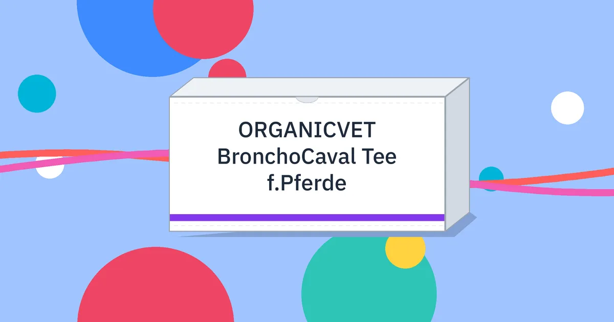 Symbolbild: Packung mit der Aufschrift ORGANICVET BronchoCaval Tee f.Pferde (PZN 11038715) – Verfügbarkeit und Bezug in Apotheken in Frankfurt am Main