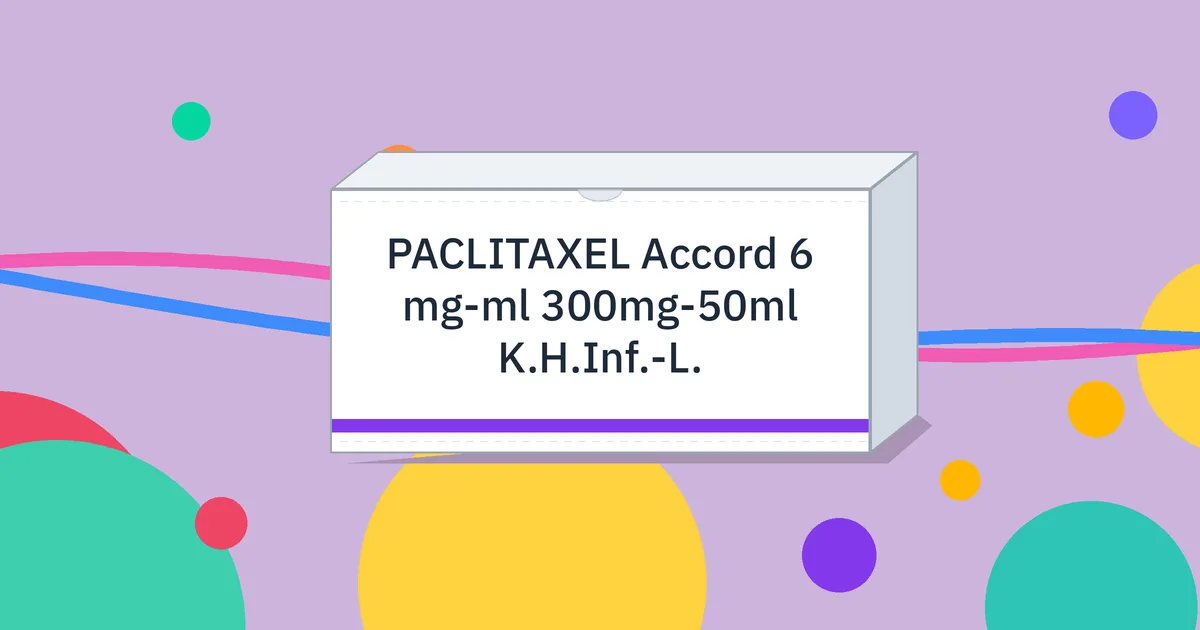 Symbolbild: Packung mit der Aufschrift PACLITAXEL Accord 6 mg-ml 300mg-50ml K.H.Inf.-L. (PZN 16912453) – Verfügbarkeit und Bezug in Apotheken in Frankfurt am Main