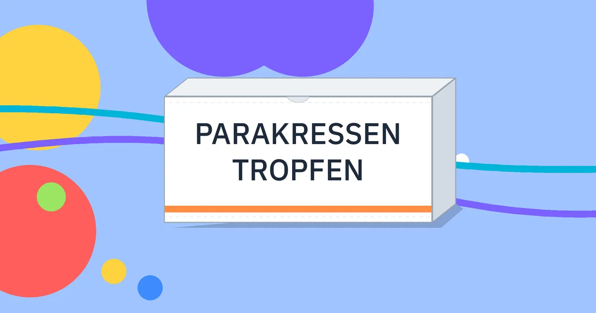 Symbolbild: Packung mit der Aufschrift PARAKRESSEN TROPFEN (PZN 14283326) – Verfügbarkeit und Bezug in Apotheken in Frankfurt am Main