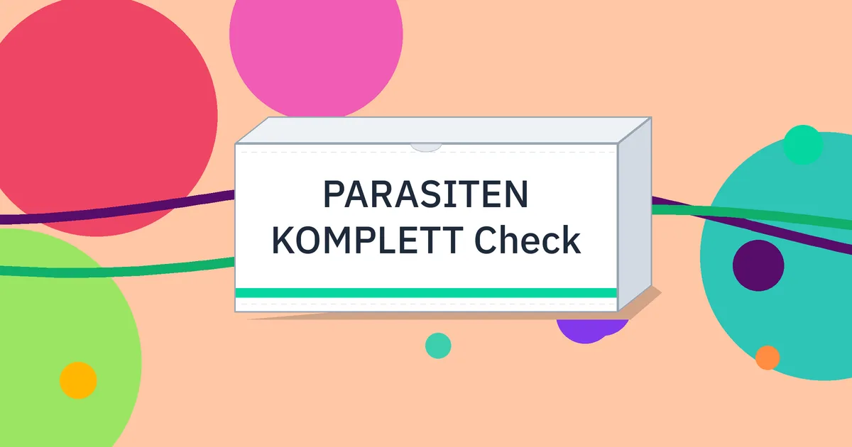 Symbolbild: Packung mit der Aufschrift PARASITEN KOMPLETT Check (PZN 19971485) – Verfügbarkeit und Bezug in Apotheken in Frankfurt am Main