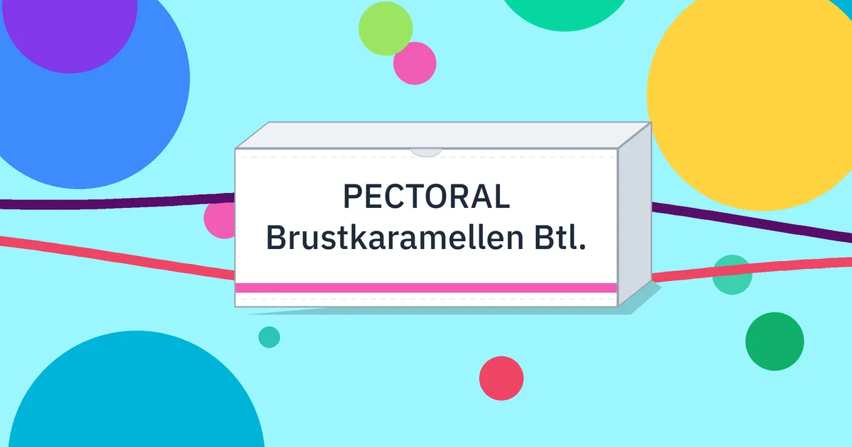 Symbolbild: Packung mit der Aufschrift PECTORAL Brustkaramellen Btl. (PZN 02363043) – Verfügbarkeit und Bezug in Apotheken in Frankfurt am Main
