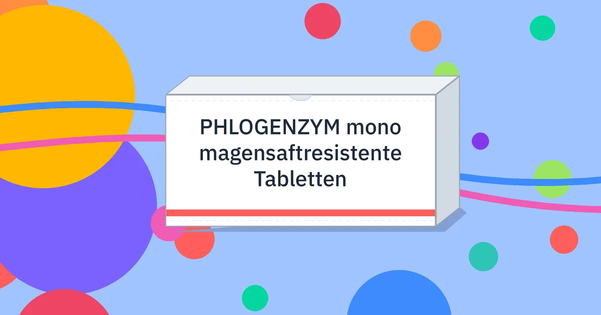 Symbolbild: Packung mit der Aufschrift PHLOGENZYM mono magensaftresistente Tabletten (PZN 05386346) – Verfügbarkeit und Bezug in Apotheken in Frankfurt am Main