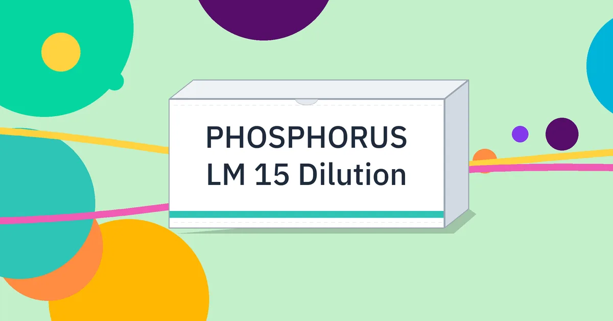 Symbolbild: Packung mit der Aufschrift PHOSPHORUS LM 15 Dilution (PZN 13034064) – Verfügbarkeit und Bezug in Apotheken in Frankfurt am Main