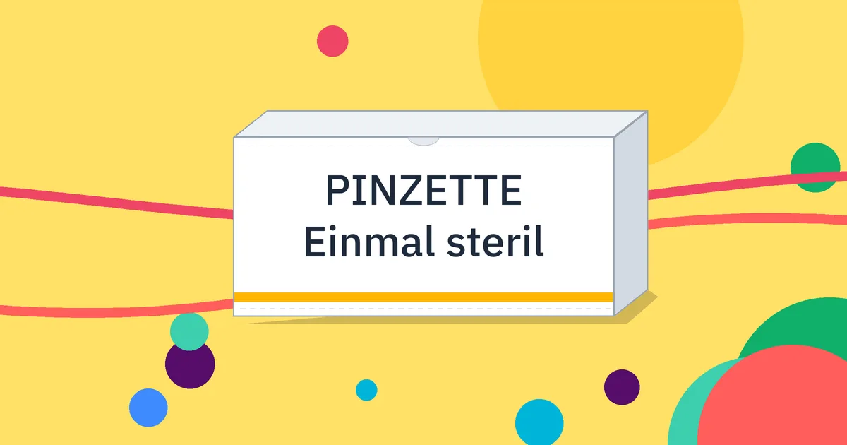 Symbolbild: Packung mit der Aufschrift PINZETTE Einmal steril (PZN 00172787) – Verfügbarkeit und Bezug in Apotheken in Frankfurt am Main