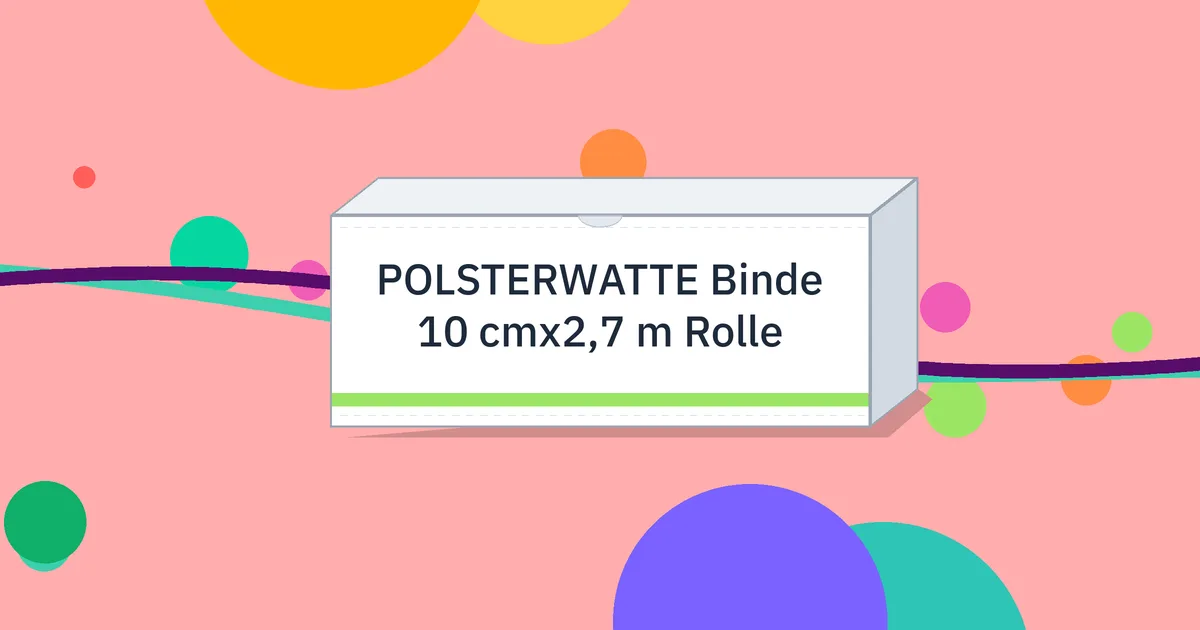 Symbolbild: Packung mit der Aufschrift POLSTERWATTE Binde 10 cmx2,7 m Rolle (PZN 20900846) – Verfügbarkeit und Bezug in Apotheken in Frankfurt am Main