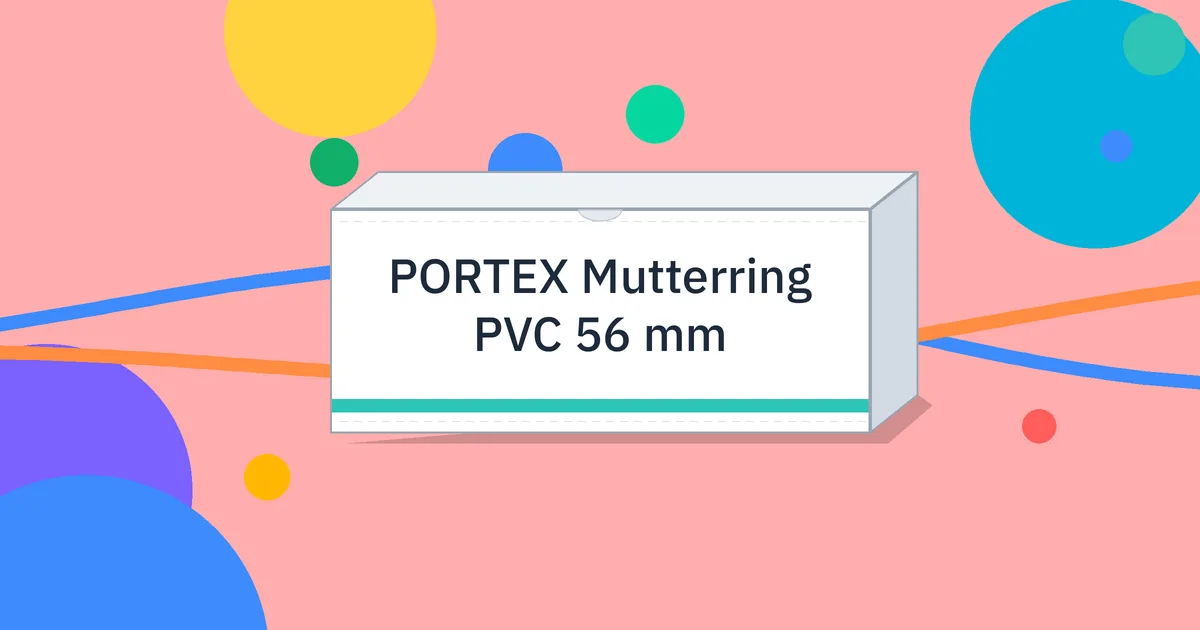 Symbolbild: Packung mit der Aufschrift PORTEX Mutterring PVC 56 mm (PZN 07689996) – Verfügbarkeit und Bezug in Apotheken in Frankfurt am Main