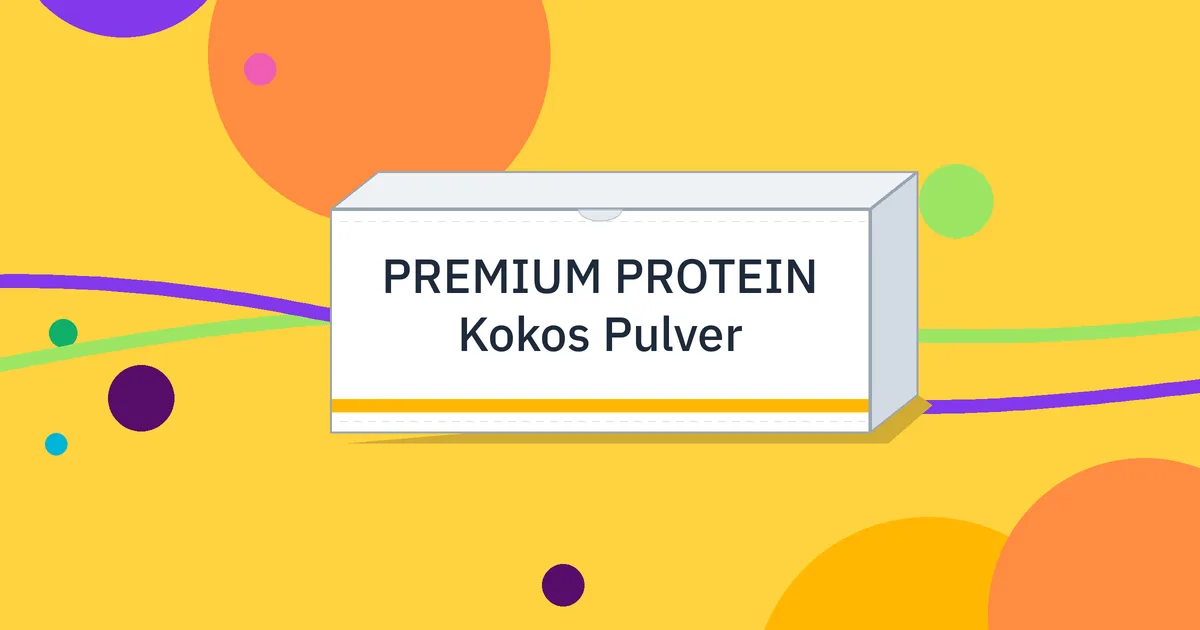 Symbolbild: Packung mit der Aufschrift PREMIUM PROTEIN Kokos Pulver (PZN 12458804) – Verfügbarkeit und Bezug in Apotheken in Frankfurt am Main