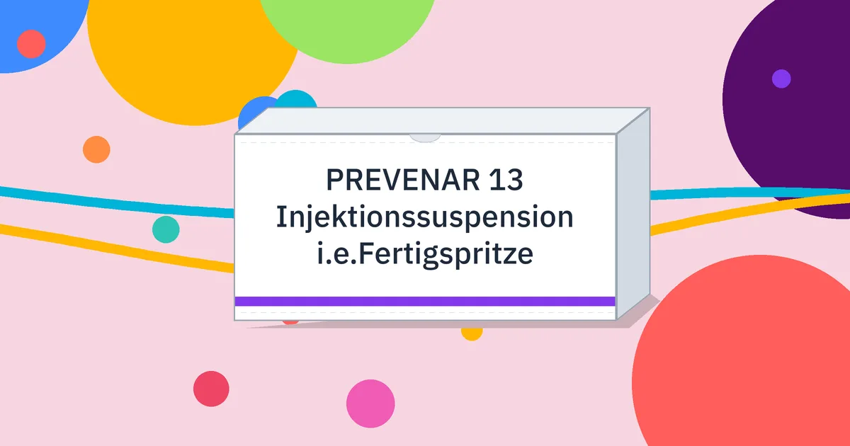 Symbolbild: Packung mit der Aufschrift PREVENAR 13 Injektionssuspension i.e.Fertigspritze (PZN 05496276) – Verfügbarkeit und Bezug in Apotheken in Frankfurt am Main