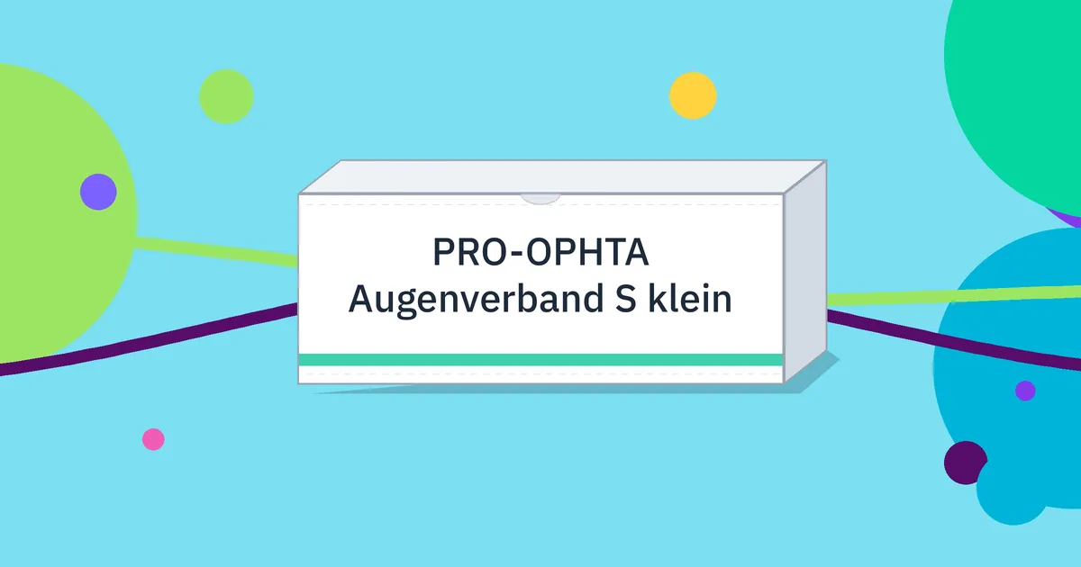 Symbolbild: Packung mit der Aufschrift PRO-OPHTA Augenverband S klein (PZN 12449142) – Verfügbarkeit und Bezug in Apotheken in Frankfurt am Main