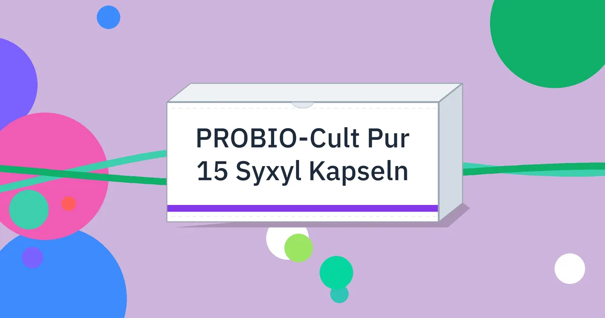 Symbolbild: Packung mit der Aufschrift PROBIO-Cult Pur 15 Syxyl Kapseln (PZN 14143097) – Verfügbarkeit und Bezug in Apotheken in Frankfurt am Main