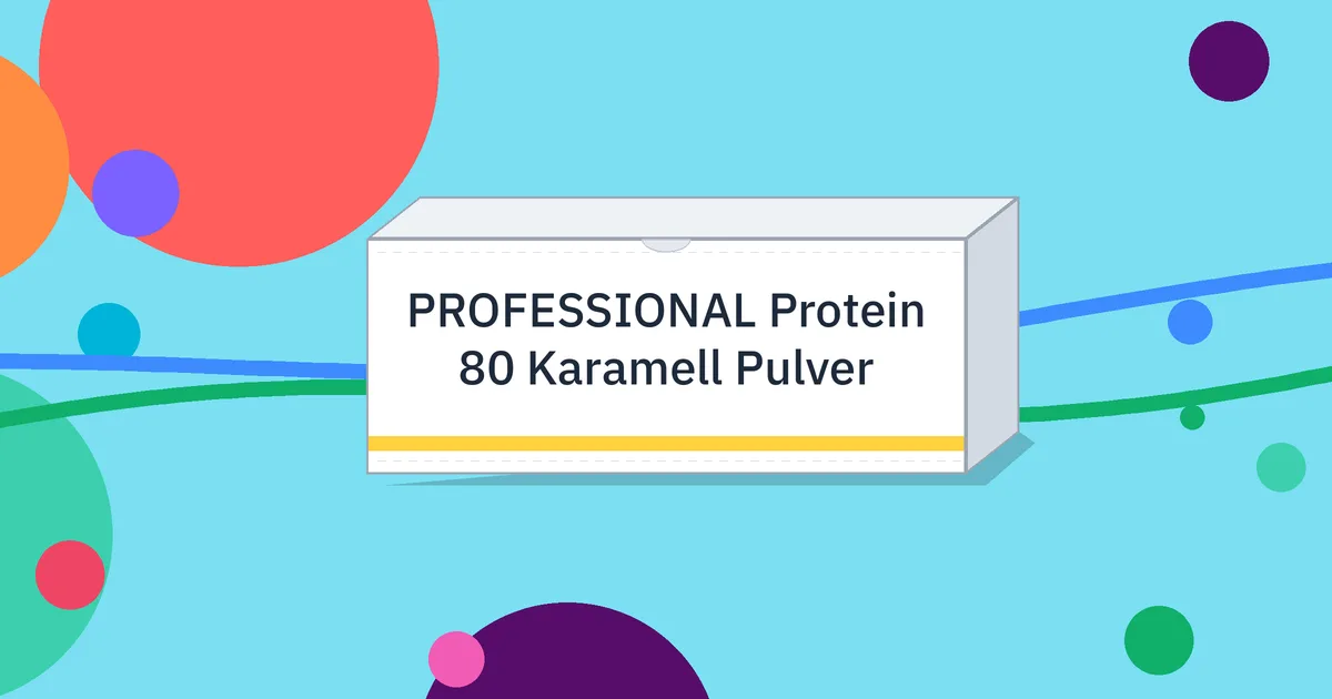 Symbolbild: Packung mit der Aufschrift PROFESSIONAL Protein 80 Karamell Pulver (PZN 07304890) – Verfügbarkeit und Bezug in Apotheken in Frankfurt am Main