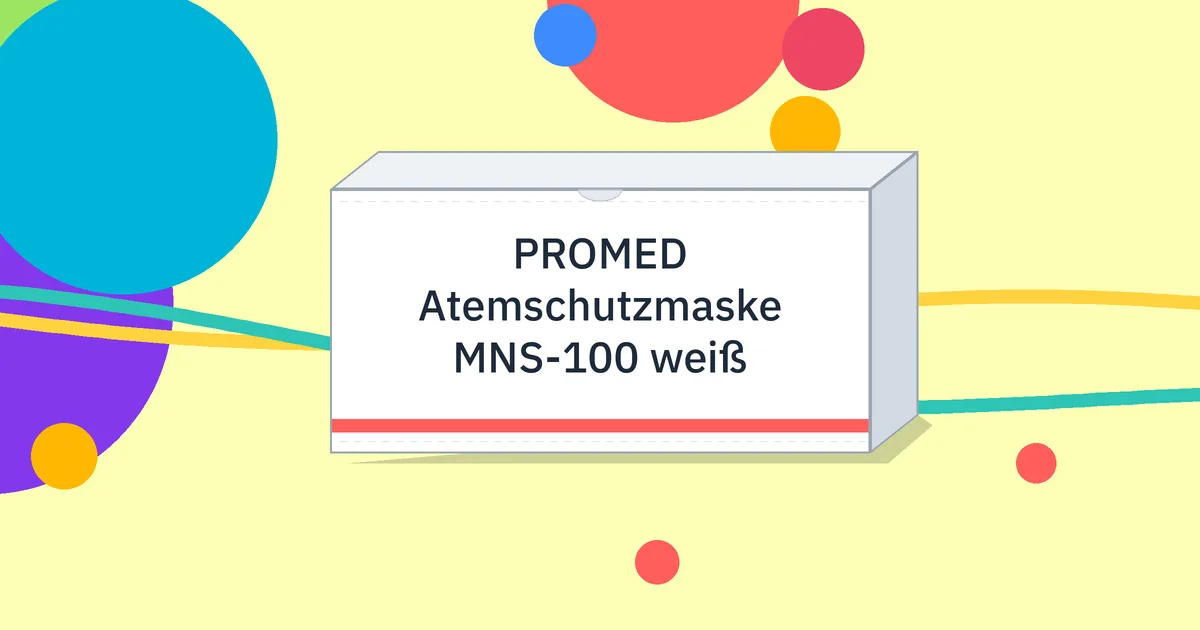 Symbolbild: Packung mit der Aufschrift PROMED Atemschutzmaske MNS-100 weiß (PZN 16932929) – Verfügbarkeit und Bezug in Apotheken in Frankfurt am Main