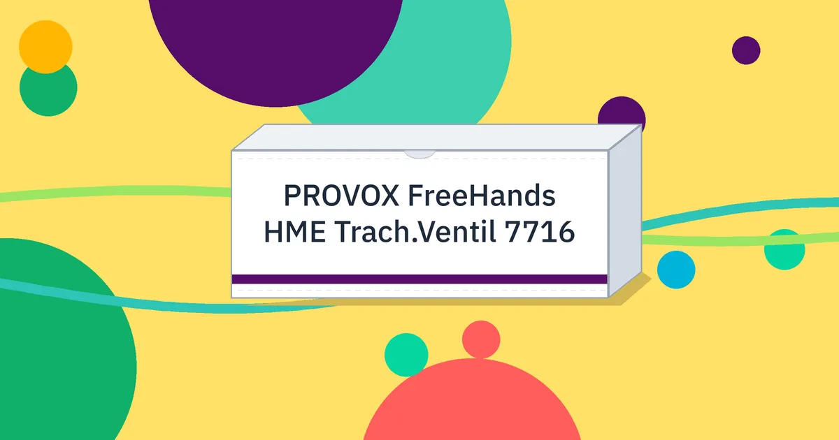 Symbolbild: Packung mit der Aufschrift PROVOX FreeHands HME Trach.Ventil 7716 (PZN 00242789) – Verfügbarkeit und Bezug in Apotheken in Frankfurt am Main