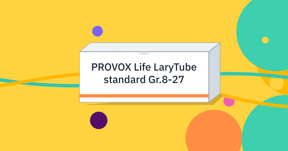 Symbolbild: Packung mit der Aufschrift PROVOX Life LaryTube standard Gr.8-27 (PZN 19624973) – Verfügbarkeit und Bezug in Apotheken in Frankfurt am Main