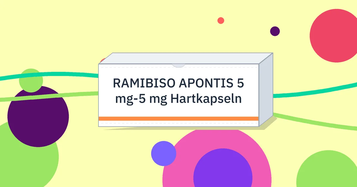 Symbolbild: Packung mit der Aufschrift RAMIBISO APONTIS 5 mg-5 mg Hartkapseln (PZN 18690749) – Verfügbarkeit und Bezug in Apotheken in Frankfurt am Main