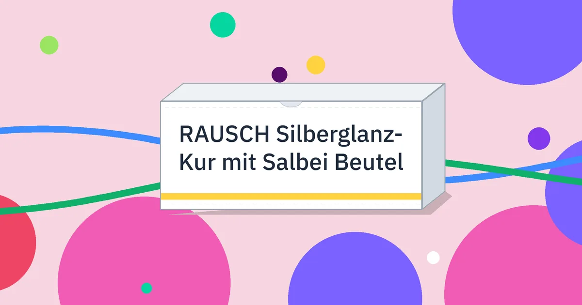 Symbolbild: Packung mit der Aufschrift RAUSCH Silberglanz-Kur mit Salbei Beutel (PZN 18908390) – Verfügbarkeit und Bezug in Apotheken in Frankfurt am Main