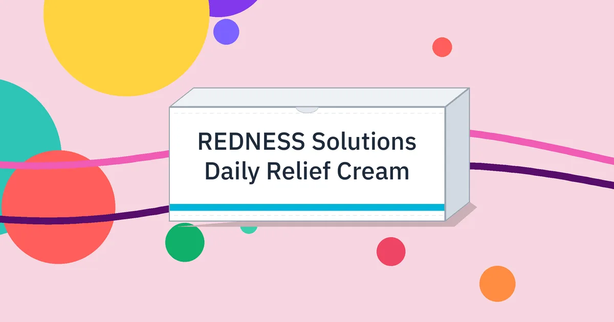 Symbolbild: Packung mit der Aufschrift REDNESS Solutions Daily Relief Cream (PZN 18894423) – Verfügbarkeit und Bezug in Apotheken in Frankfurt am Main