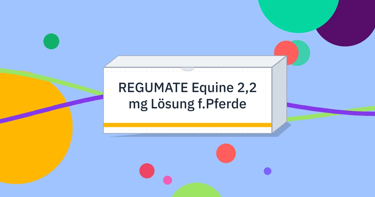 Symbolbild: Packung mit der Aufschrift REGUMATE Equine 2,2 mg Lösung f.Pferde (PZN 00753202) – Verfügbarkeit und Bezug in Apotheken in Frankfurt am Main