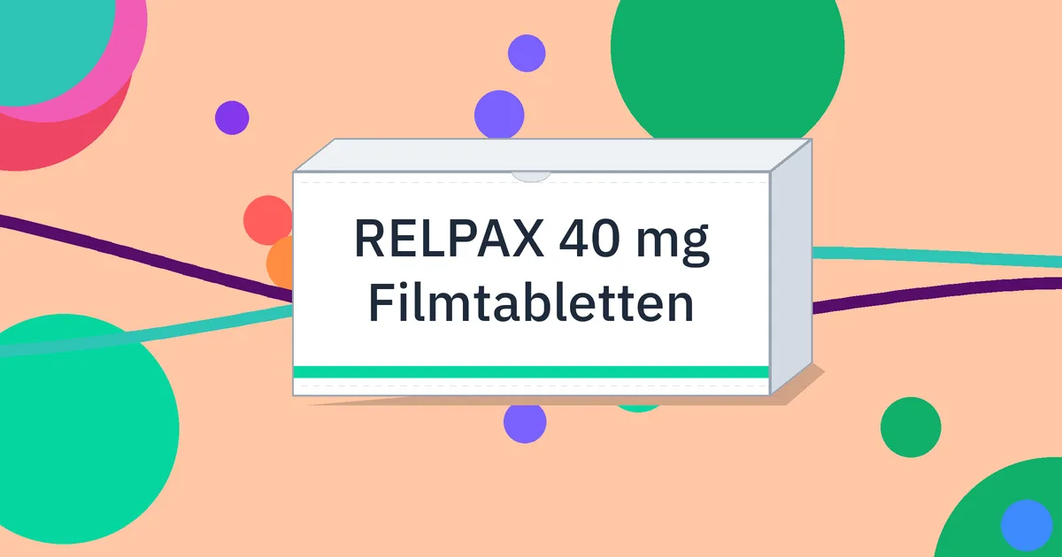 Symbolbild: Packung mit der Aufschrift RELPAX 40 mg Filmtabletten (PZN 06974714) – Verfügbarkeit und Bezug in Apotheken in Frankfurt am Main
