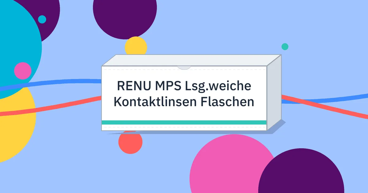 Symbolbild: Packung mit der Aufschrift RENU MPS Lsg.weiche Kontaktlinsen Flaschen (PZN 10126860) – Verfügbarkeit und Bezug in Apotheken in Frankfurt am Main