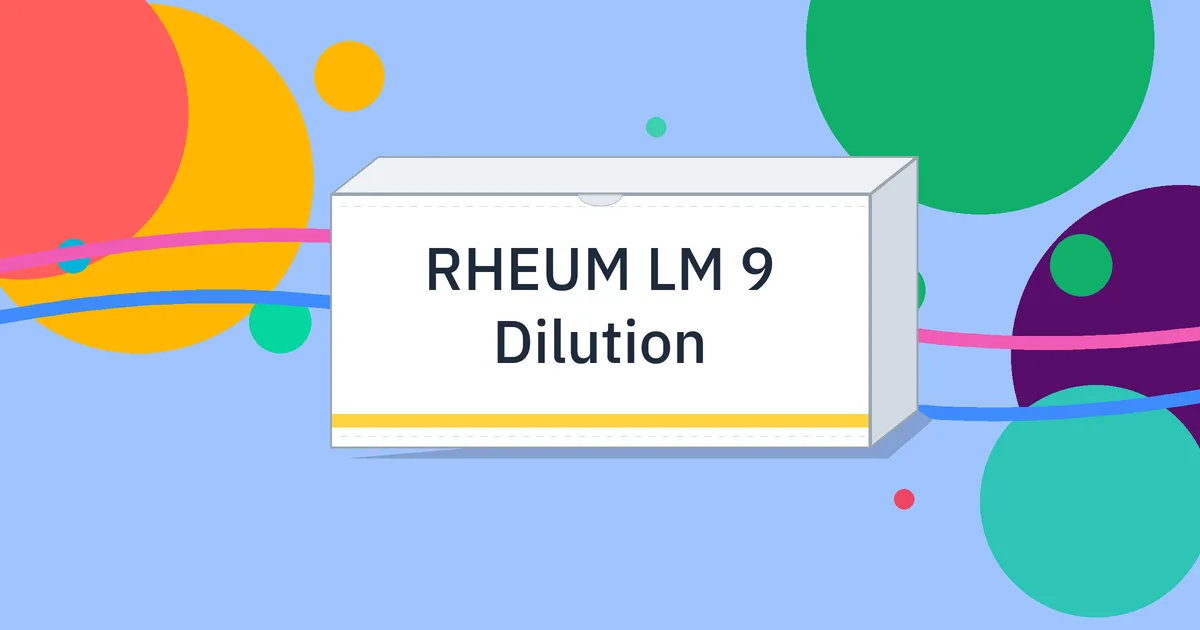 Symbolbild: Packung mit der Aufschrift RHEUM LM 9 Dilution (PZN 13049427) – Verfügbarkeit und Bezug in Apotheken in Frankfurt am Main