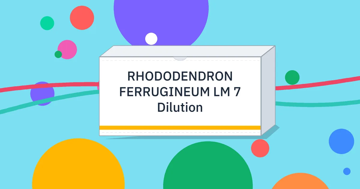 Symbolbild: Packung mit der Aufschrift RHODODENDRON FERRUGINEUM LM 7 Dilution (PZN 13051269) – Verfügbarkeit und Bezug in Apotheken in Frankfurt am Main