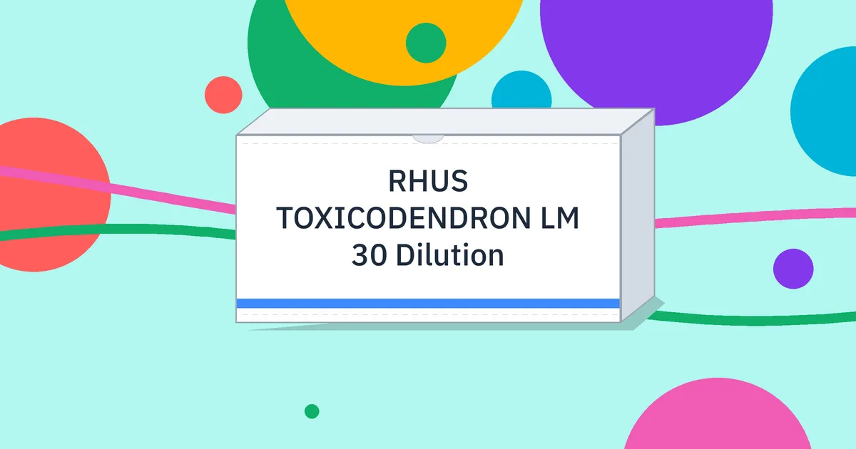 Symbolbild: Packung mit der Aufschrift RHUS TOXICODENDRON LM 30 Dilution (PZN 03505580) – Verfügbarkeit und Bezug in Apotheken in Frankfurt am Main
