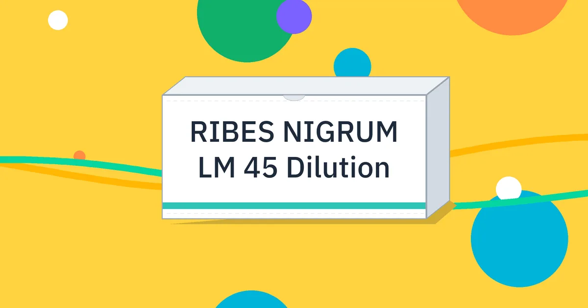 Symbolbild: Packung mit der Aufschrift RIBES NIGRUM LM 45 Dilution (PZN 13679298) – Verfügbarkeit und Bezug in Apotheken in Frankfurt am Main