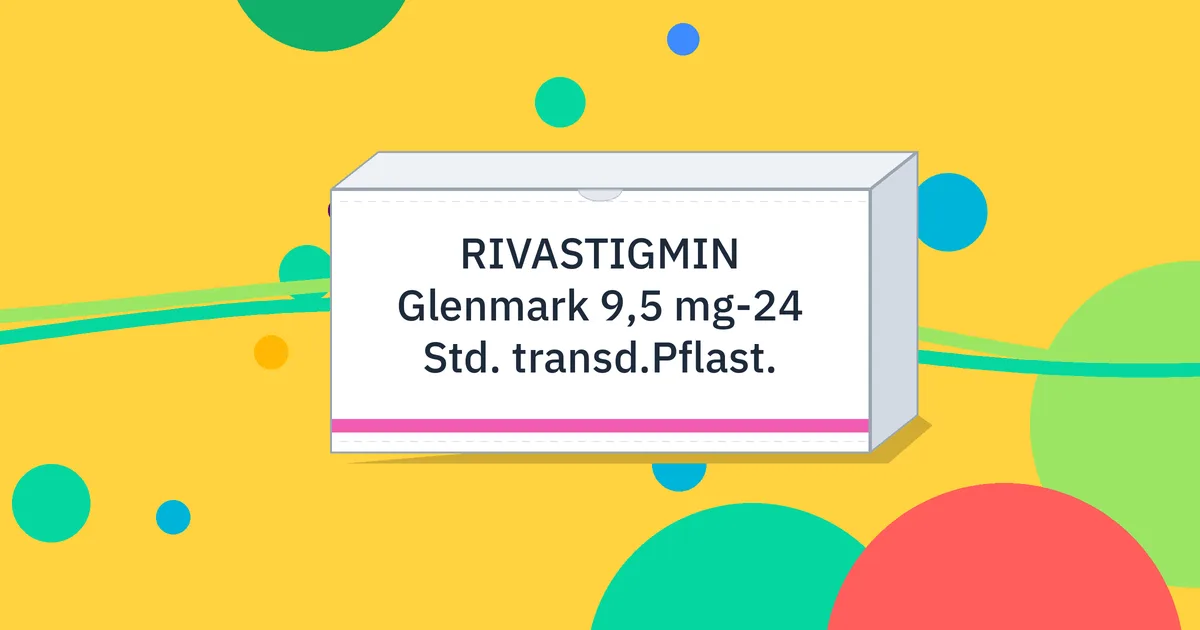 Symbolbild: Packung mit der Aufschrift RIVASTIGMIN Glenmark 9,5 mg-24 Std. transd.Pflast. (PZN 12353519) – Verfügbarkeit und Bezug in Apotheken in Frankfurt am Main