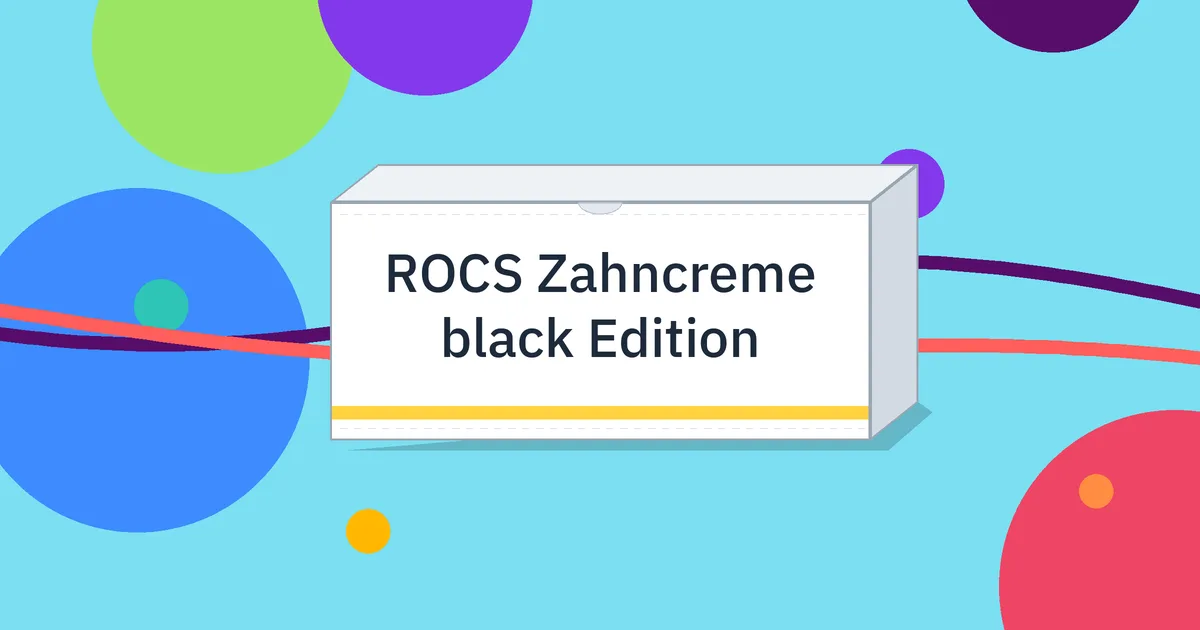 Symbolbild: Packung mit der Aufschrift ROCS Zahncreme black Edition (PZN 16060665) – Verfügbarkeit und Bezug in Apotheken in Frankfurt am Main