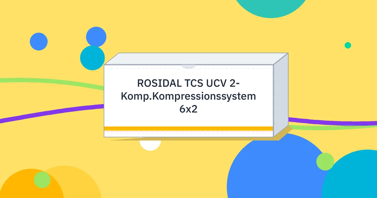 Symbolbild: Packung mit der Aufschrift ROSIDAL TCS UCV 2-Komp.Kompressionssystem 6x2 (PZN 19825542) – Verfügbarkeit und Bezug in Apotheken in Frankfurt am Main