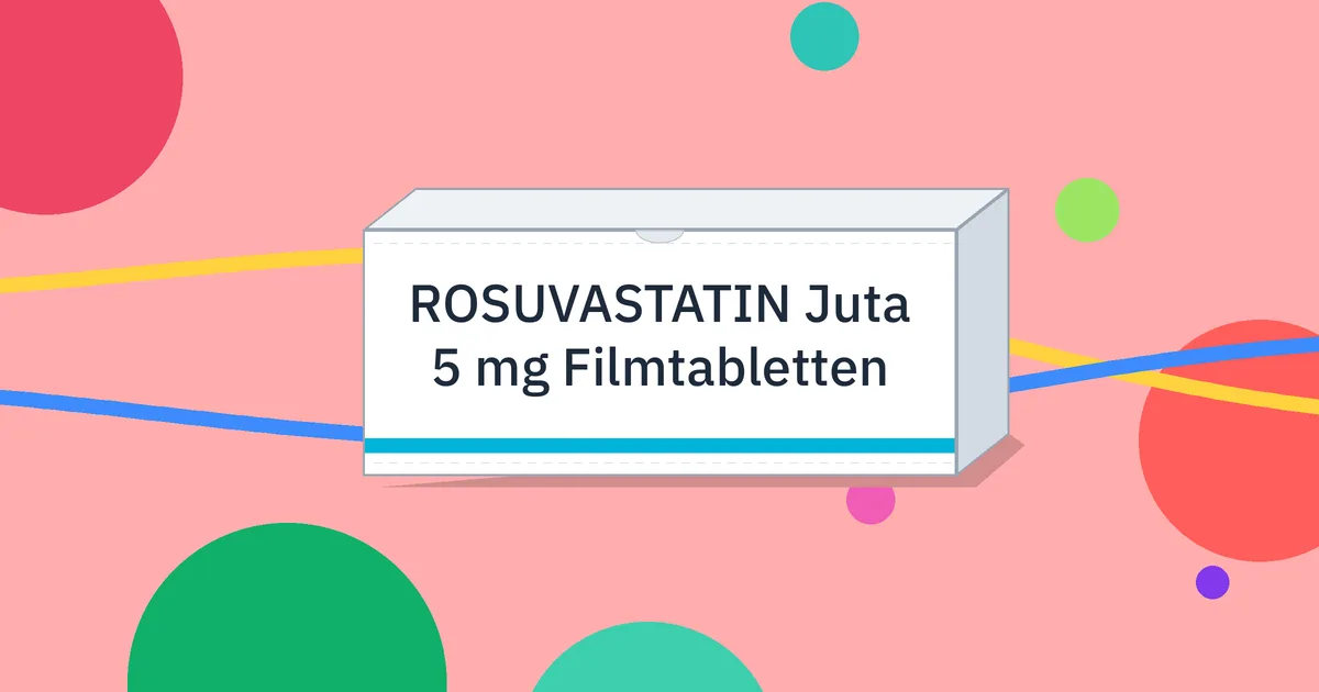 Symbolbild: Packung mit der Aufschrift ROSUVASTATIN Juta 5 mg Filmtabletten (PZN 17971848) – Verfügbarkeit und Bezug in Apotheken in Frankfurt am Main
