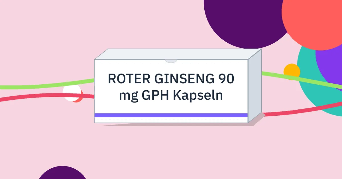 Symbolbild: Packung mit der Aufschrift ROTER GINSENG 90 mg GPH Kapseln (PZN 04040373) – Verfügbarkeit und Bezug in Apotheken in Frankfurt am Main