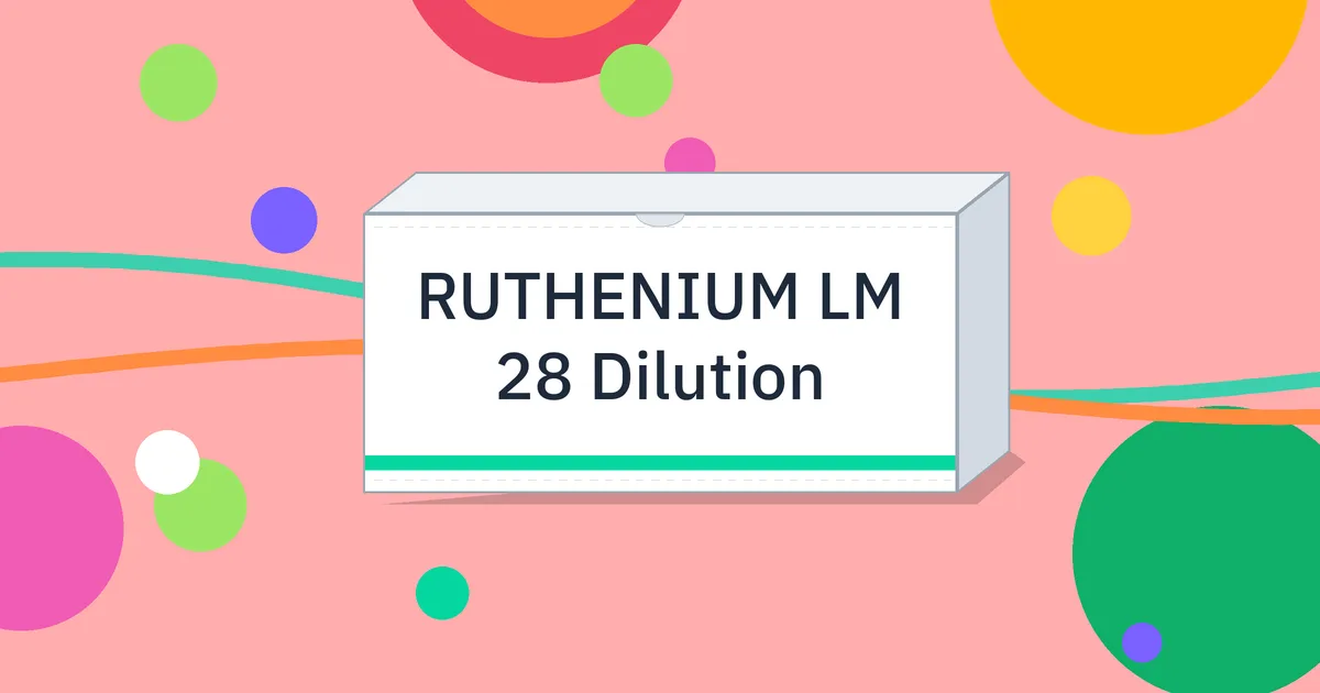 Symbolbild: Packung mit der Aufschrift RUTHENIUM LM 28 Dilution (PZN 13174351) – Verfügbarkeit und Bezug in Apotheken in Frankfurt am Main
