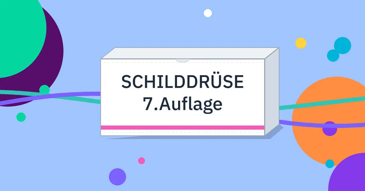 Symbolbild: Packung mit der Aufschrift SCHILDDRÜSE 7.Auflage (PZN 02095542) – Verfügbarkeit und Bezug in Apotheken in Frankfurt am Main
