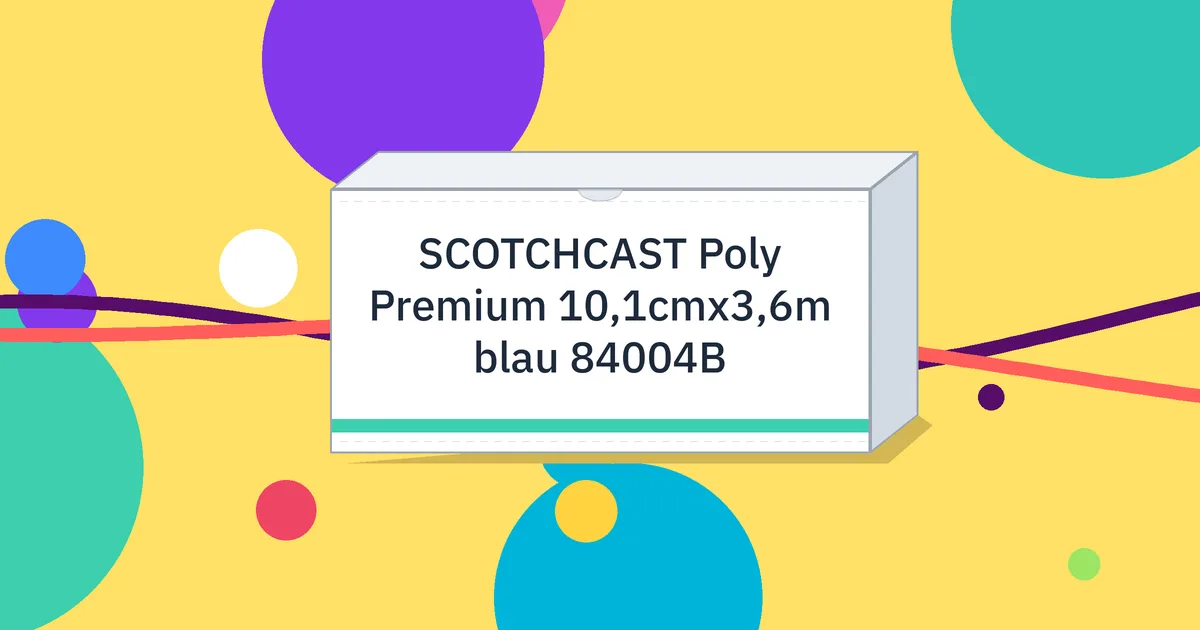 Symbolbild: Packung mit der Aufschrift SCOTCHCAST Poly Premium 10,1cmx3,6m blau 84004B (PZN 10082766) – Verfügbarkeit und Bezug in Apotheken in Frankfurt am Main