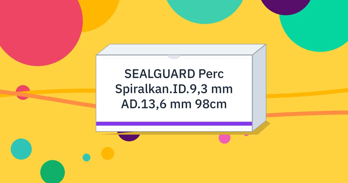 Symbolbild: Packung mit der Aufschrift SEALGUARD Perc Spiralkan.ID.9,3 mm AD.13,6 mm 98cm (PZN 06792893) – Verfügbarkeit und Bezug in Apotheken in Frankfurt am Main